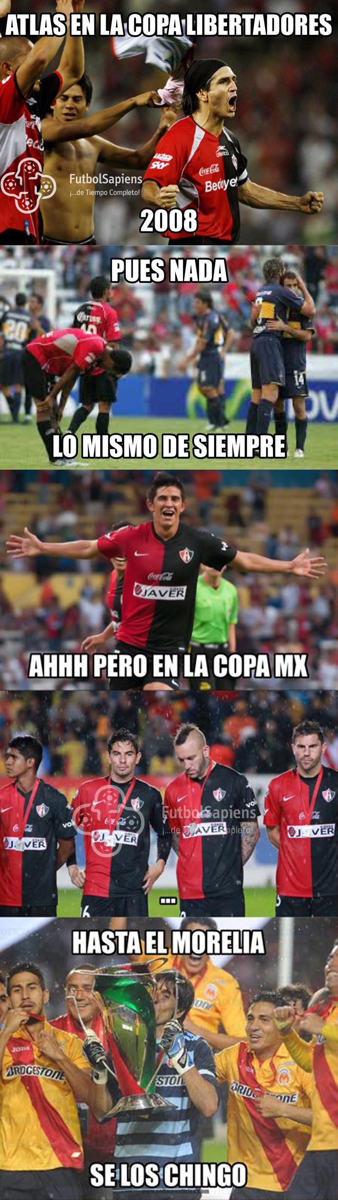 Los memes del atlas y su derrota