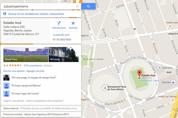 Google Maps trollea al Cruz Azul - Futbol Sapiens