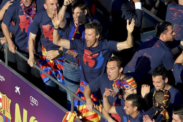 Celebración del triplete del Barcelona - Futbol Sapiens