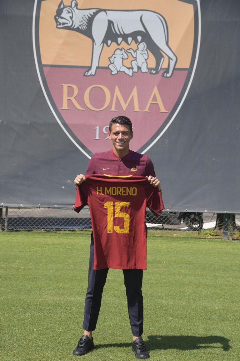 Héctor Moreno vivió su primer día con la AS Roma