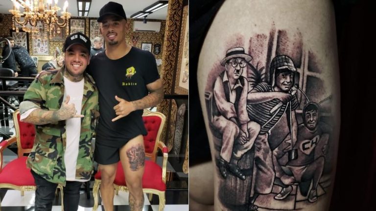 Gabriel Jesus muestra su tatuaje de Chespirito, Chavo y Chapulín ...